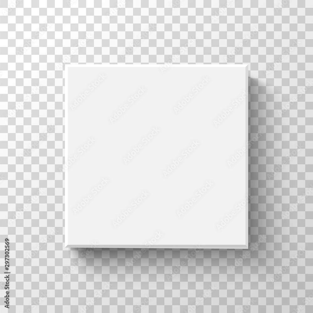 White square box top view. Open 3D gift boxes. Container mockup ...
