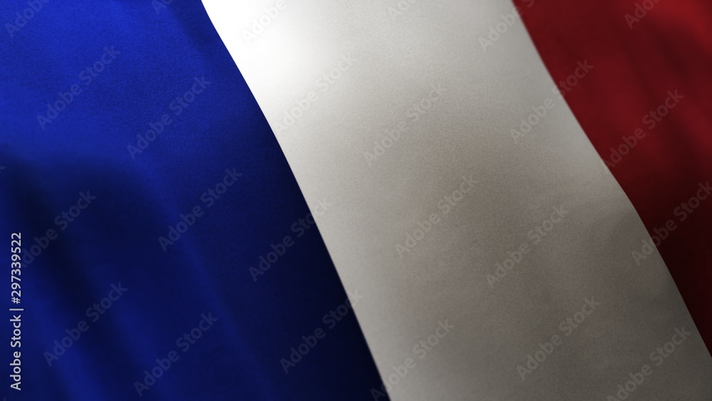 Stock-Illustration „3D rendering of the national flag of France waving ...