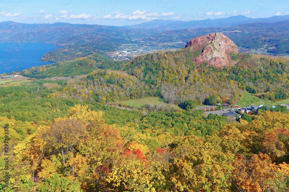 Mt.Showa-shinzan at Lake Toya National Park in Hokkaido, Japan Stock ...
