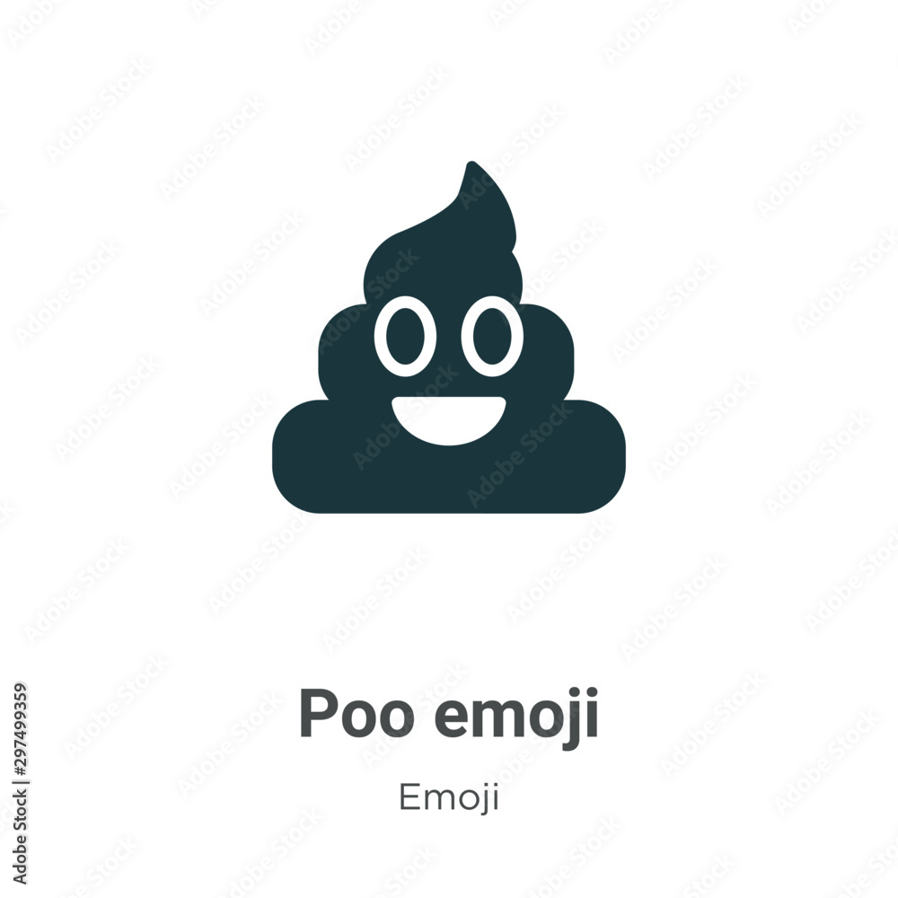 Poo emoji vector icon on white background. Flat vector poo emoji icon ...