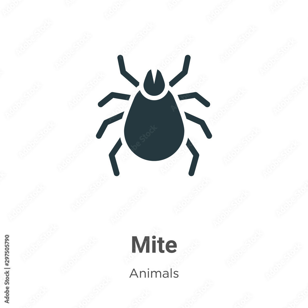 Mite vector icon on white background. Flat vector mite icon symbol sign ...