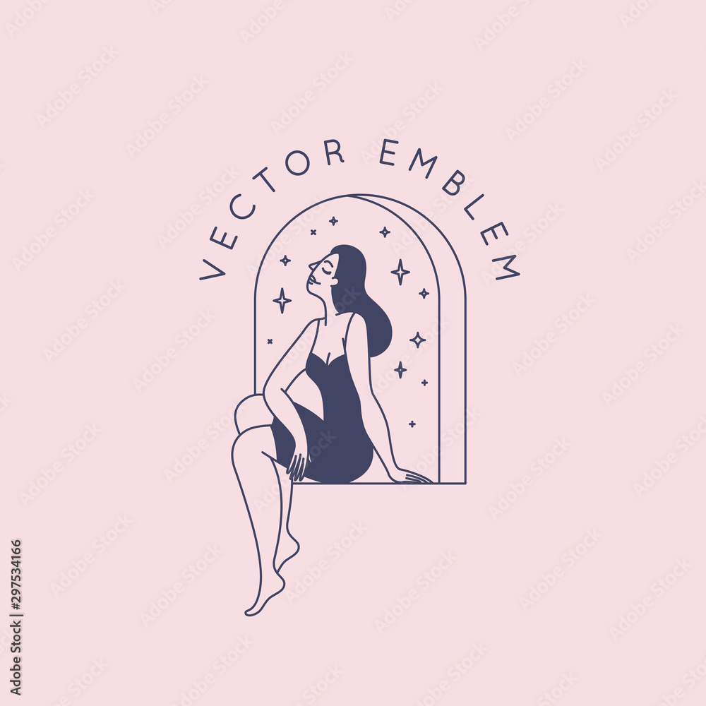 Beautiful female figure. Vector logo design template and illustration ...