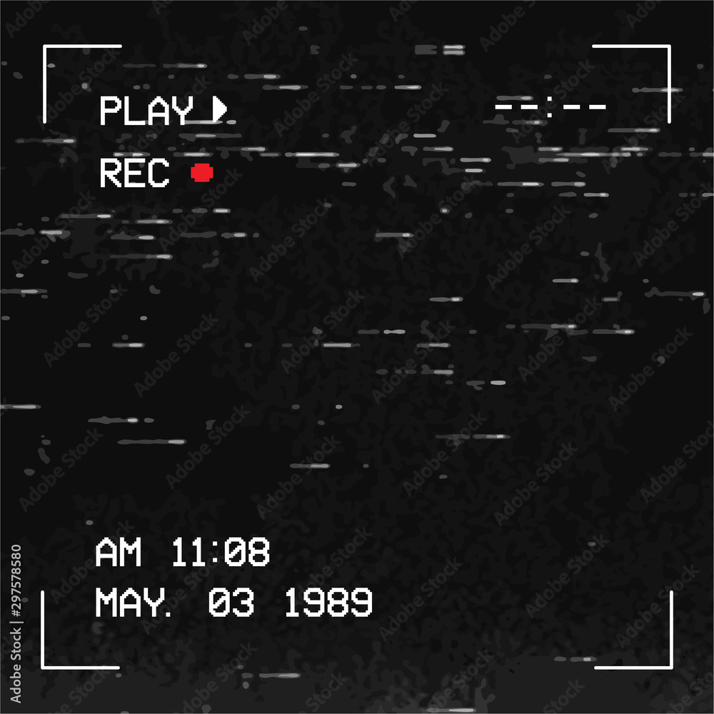 Vector de Stock Square Glitch camera effect. Social Media Post. Retro ...