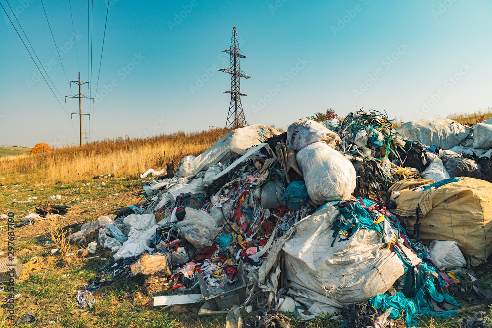 disaster threshold and ecology problem outdoor concept picture of junk ...