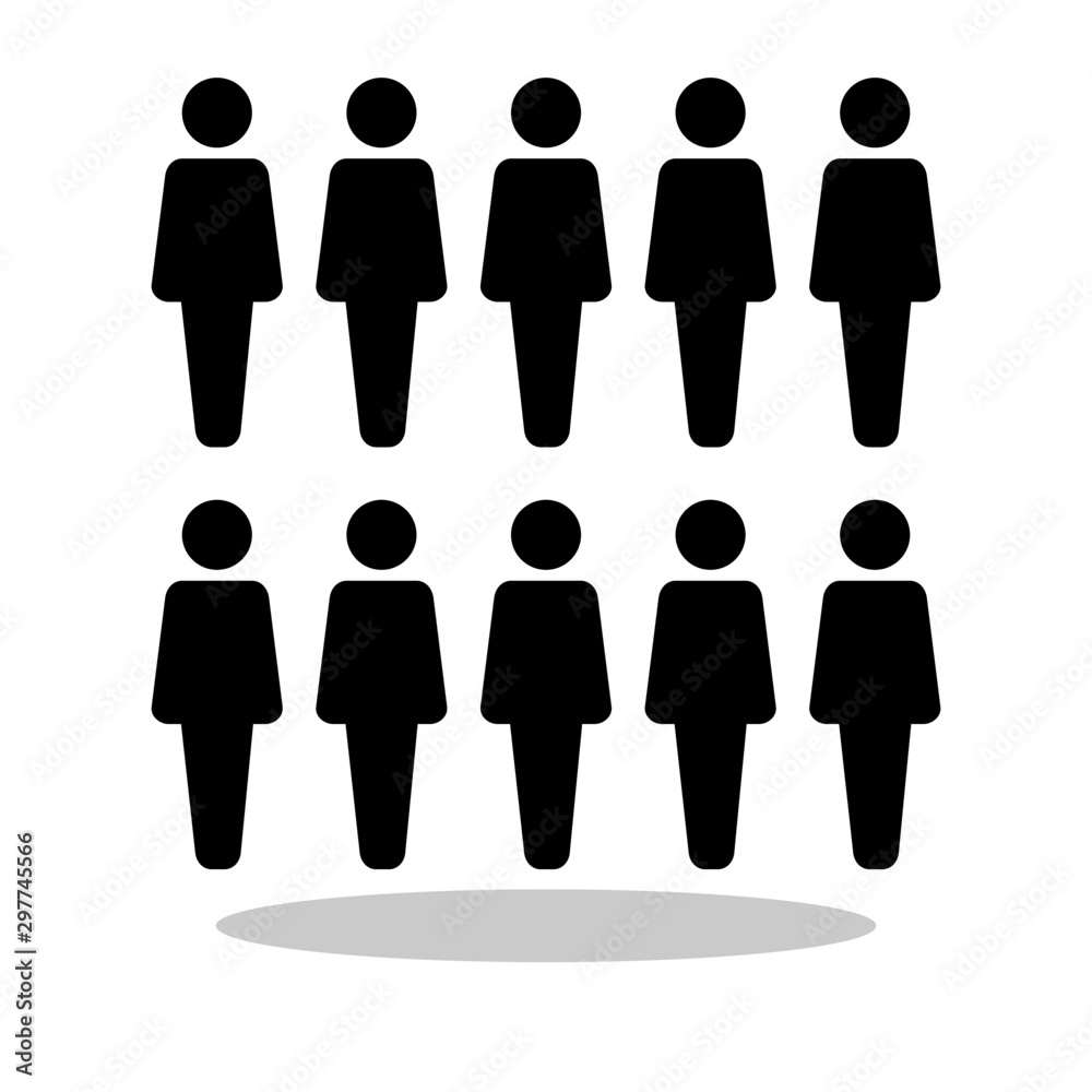 People icon in flat style. Group of people symbol for your web site ...