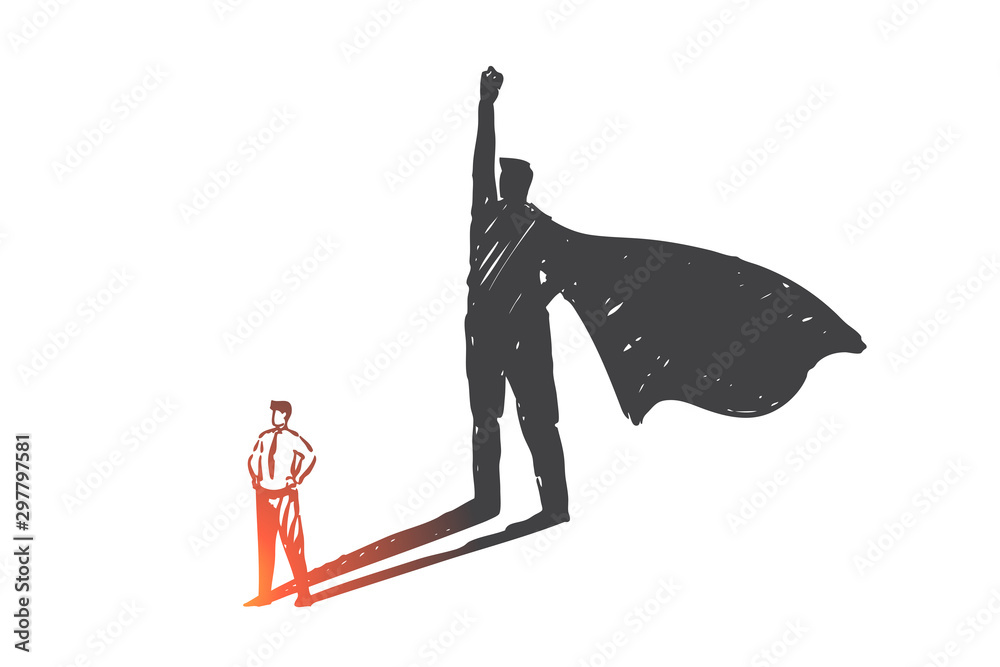 Personal development, leadership, ambition concept sketch. Hand drawn ...