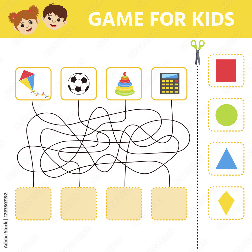 Education game for preschool children. What geometric shape does an ...