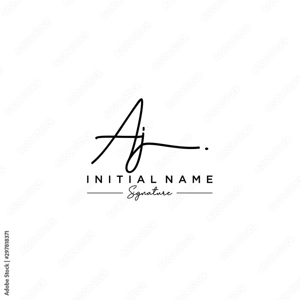 Letter AJ Signature Logo Template Vector Stock Vector | Adobe Stock