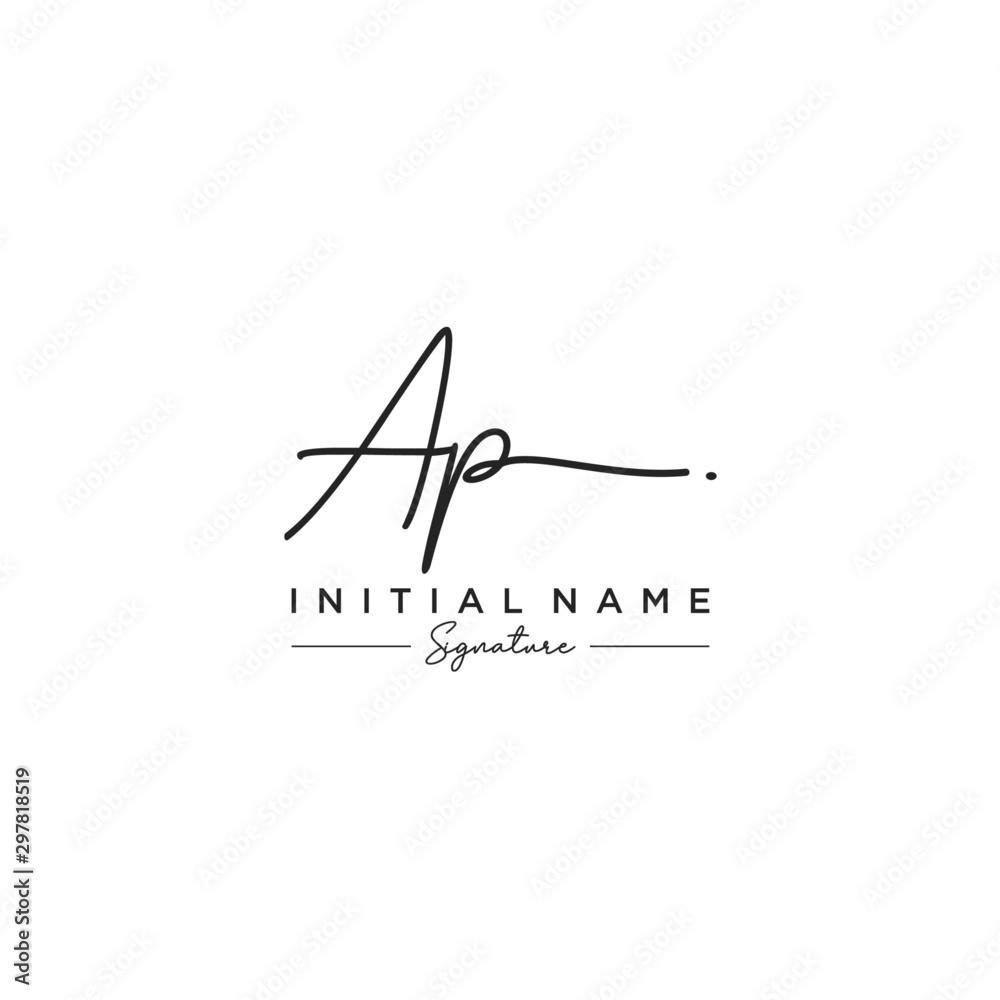Letter AP Signature Logo Template Vector Stock Vector | Adobe Stock