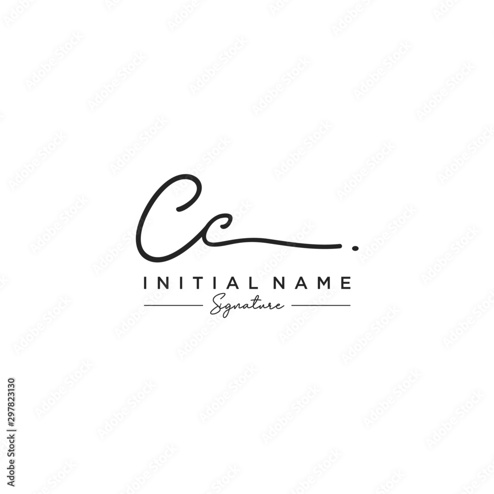 Letter CC Signature Logo Template Vector Stock Vector | Adobe Stock