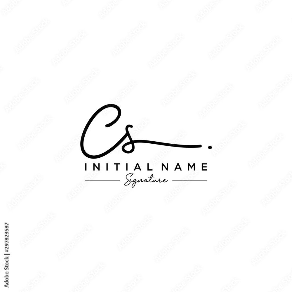 Letter CS Signature Logo Template Vector Stock Vector | Adobe Stock