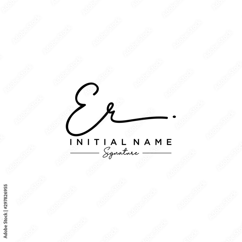 Vetor Letter ER Signature Logo Template Vector do Stock | Adobe Stock