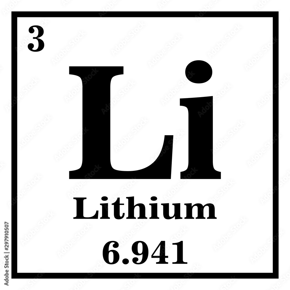 Lithium Periodic Table of the Elements Vector illustration eps 10 Stock ...