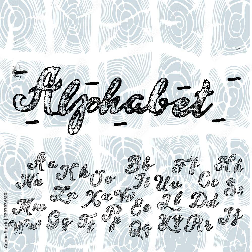 Hand drawn calligraphy typeface on white background for logos.Outdoor ...