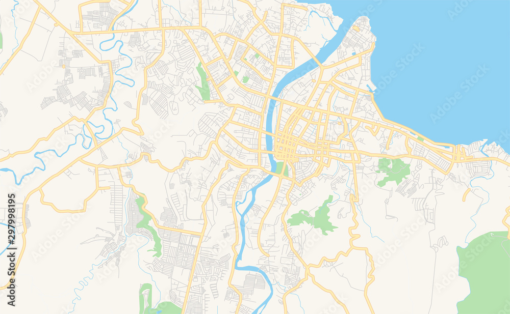 Printable street map of Cagayan de Oro, Philippines Stock Vector ...