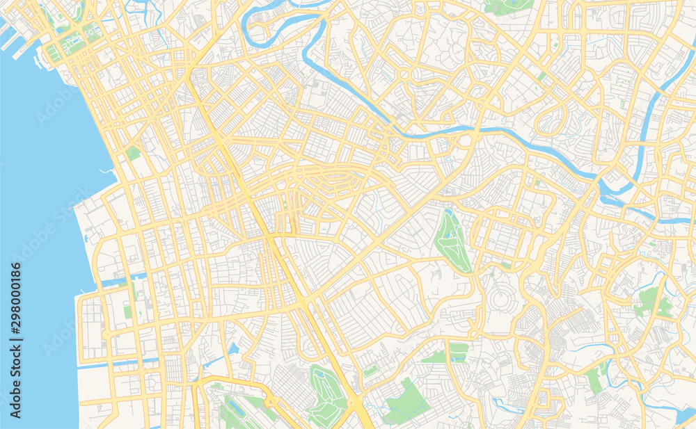 Printable street map of Makati, Philippines Stock Vector | Adobe Stock