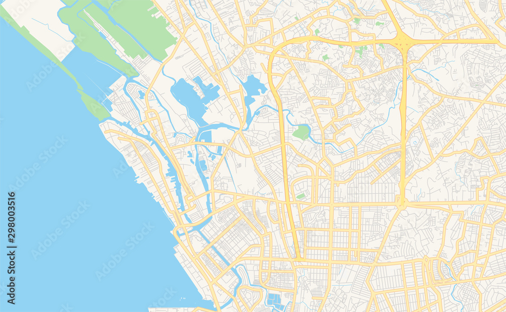 Printable street map of Malabon, Philippines Stock Vector | Adobe Stock
