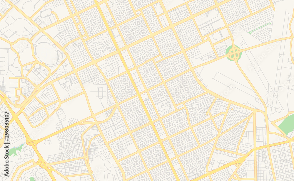 Printable street map of Riyadh, Saudi Arabia Stock Vector | Adobe Stock