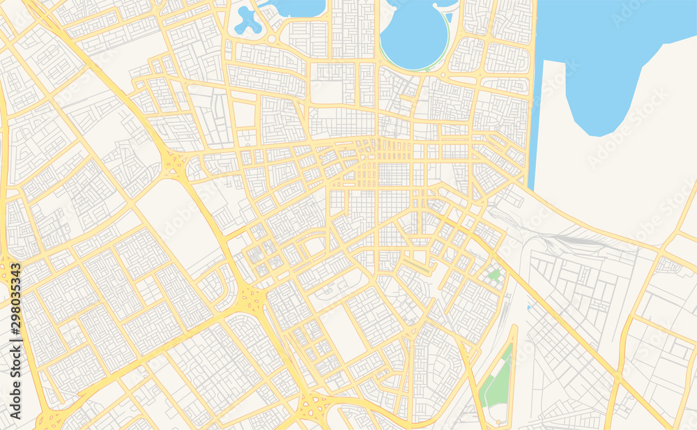 Printable street map of Dammam, Saudi Arabia Stock Vector | Adobe Stock