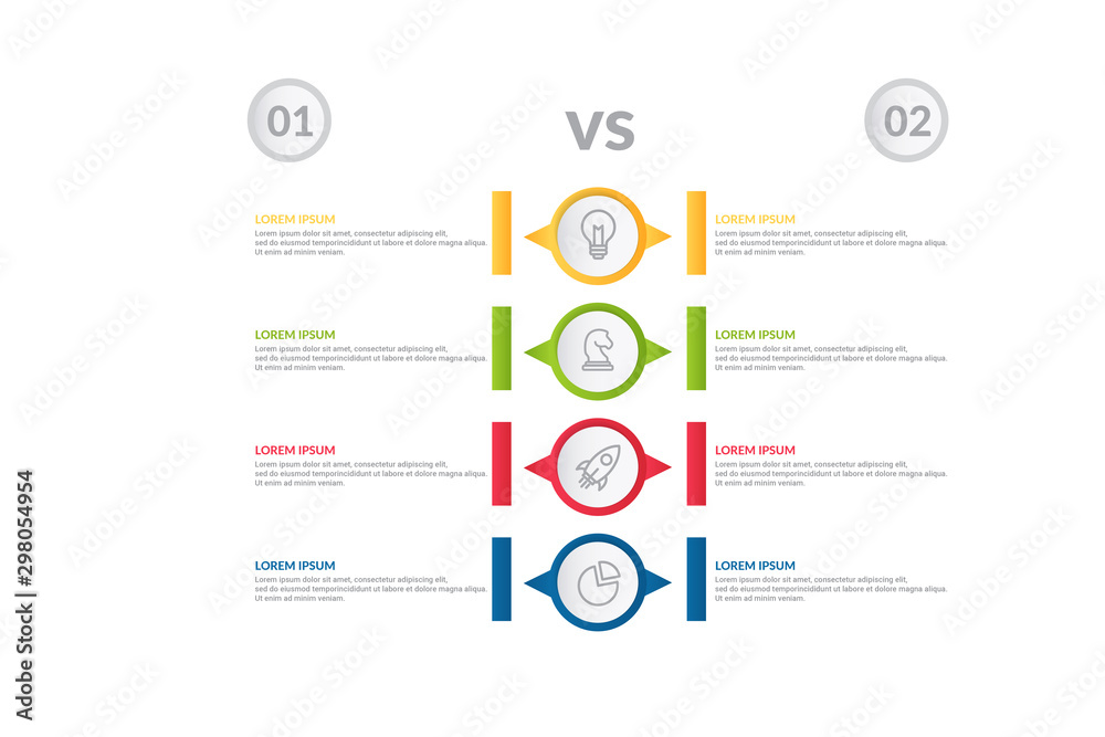 Vector de Stock comparison infographic flow chart design . business ...