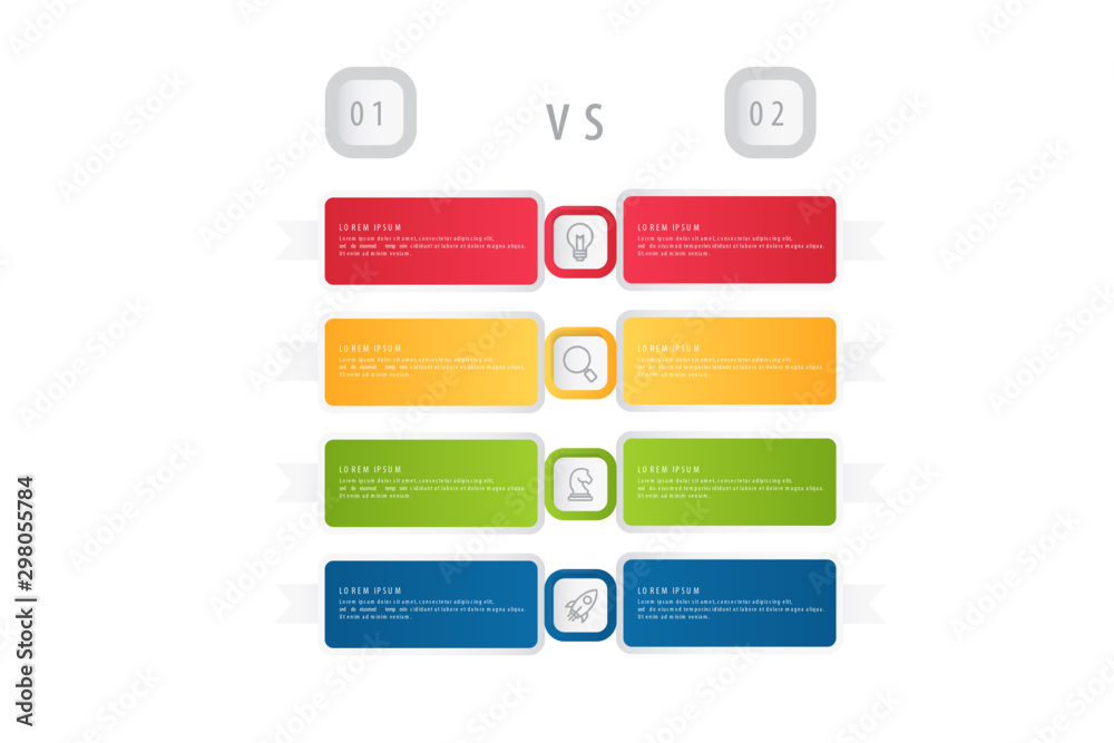 comparison infographic flow chart design . business infographic concept ...