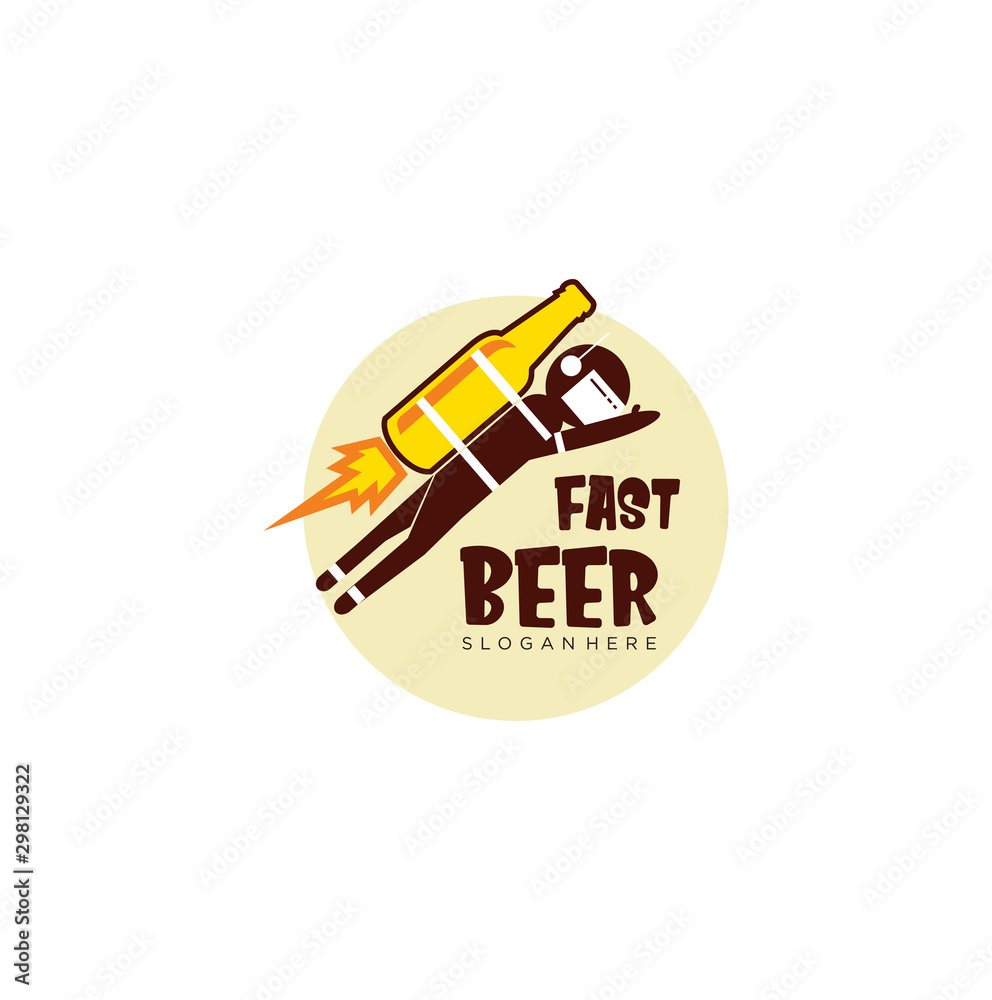 Vector de Stock Fast Beer Delivery Logo Design Template Vector . Fast ...