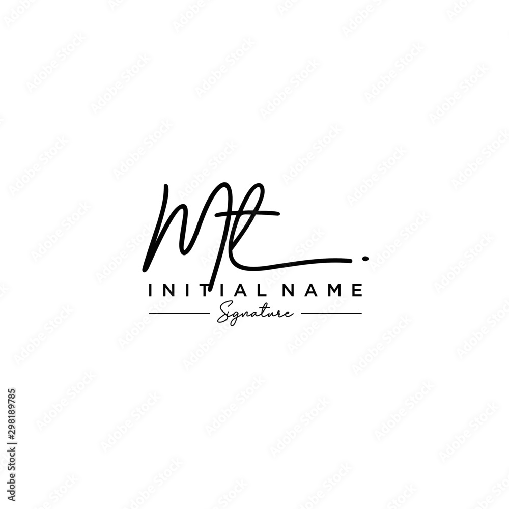 Letter MT Signature Logo Template Vector Stock Vector | Adobe Stock