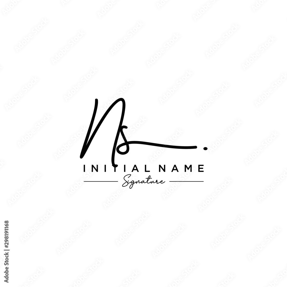 Vetor Letter NS Signature Logo Template Vector do Stock | Adobe Stock