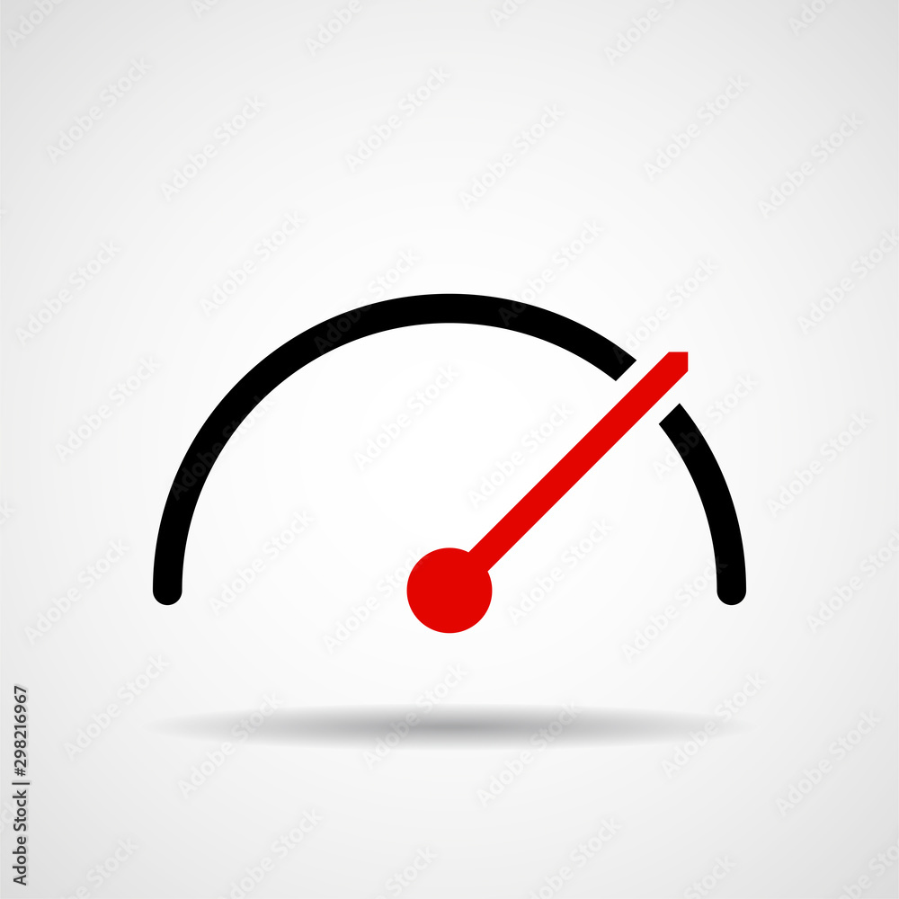 Speedometer, tachometer, sign with arrow, symbol speedo Stock Vector ...