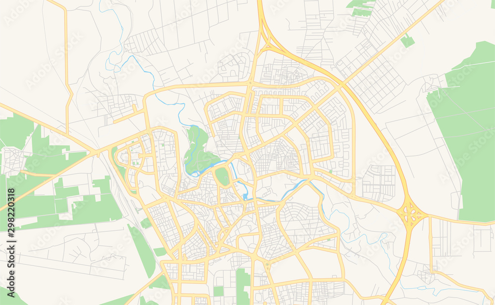 Printable street map of Hama, Syria Stock Vector | Adobe Stock