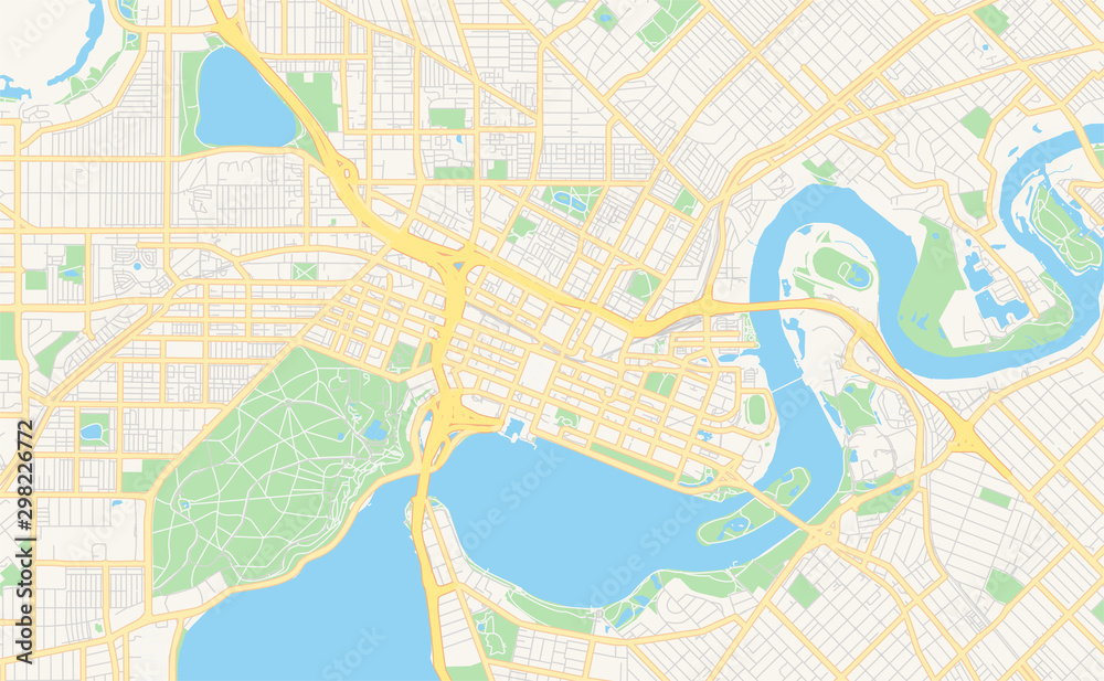 Printable street map of Perth, Australia Stock Vector | Adobe Stock