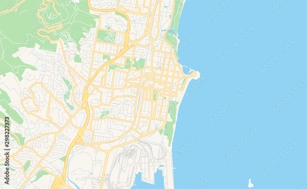 Printable street map of Wollongong, Australia Stock Vector | Adobe Stock