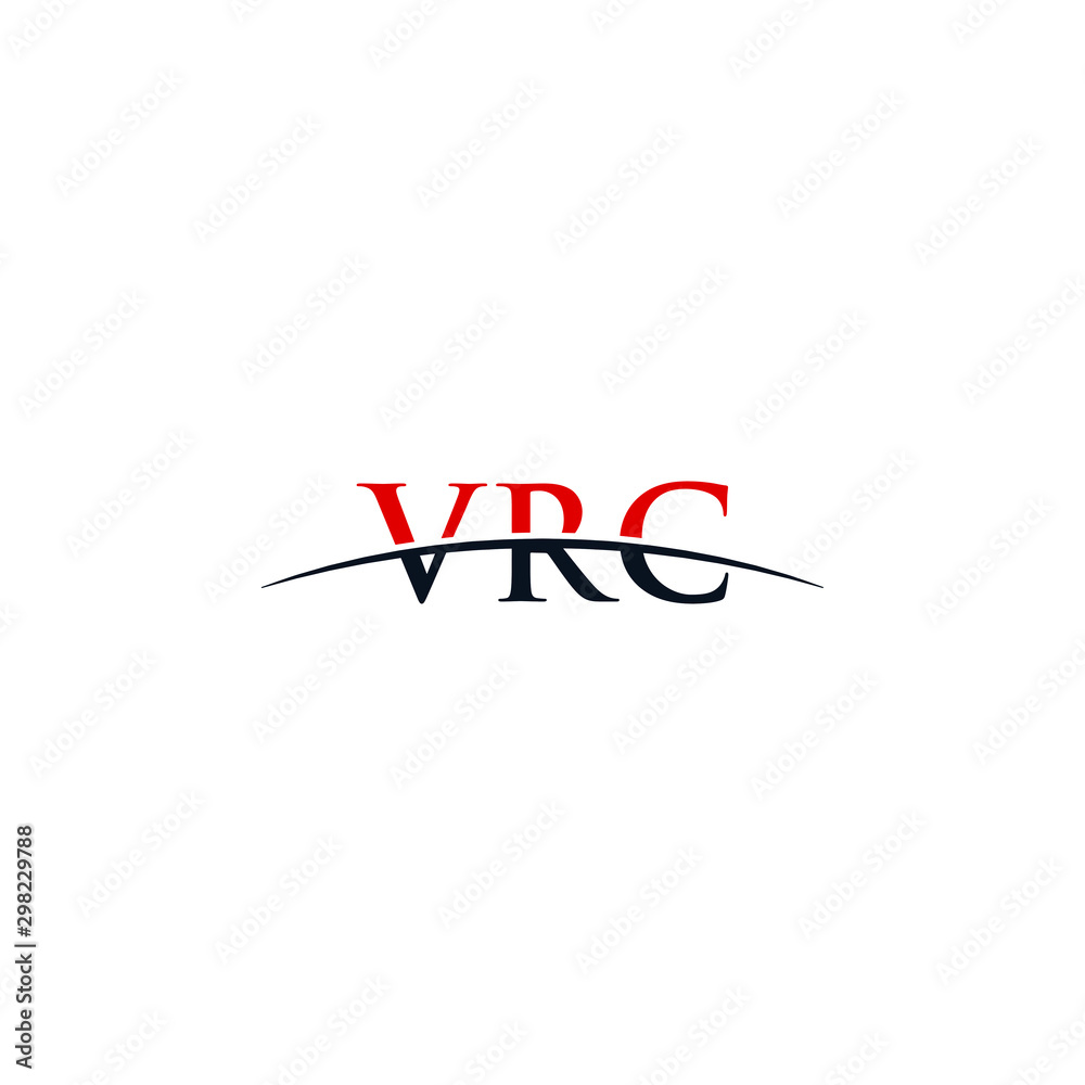 Initial letter VRC, overlapping movement swoosh horizon logo company ...