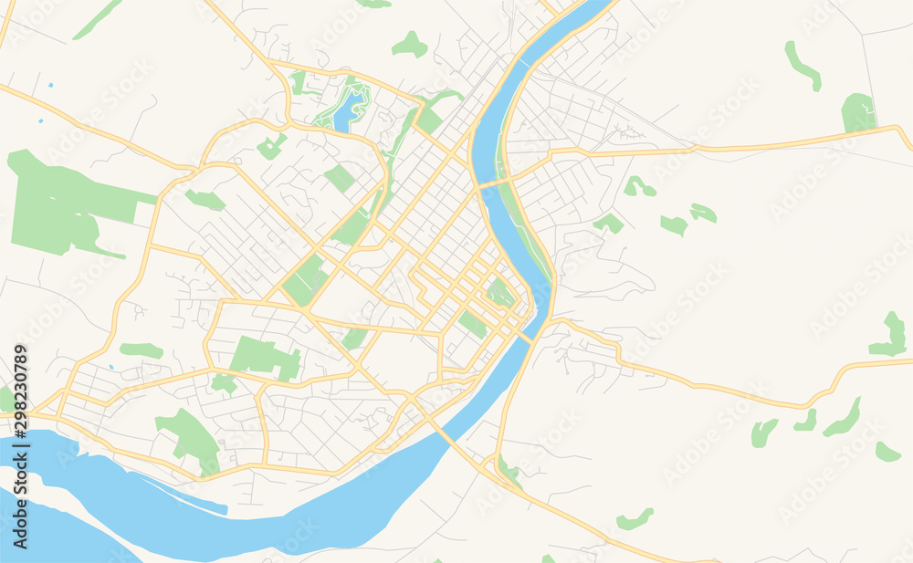 Printable street map of Whanganui, New Zealand Stock Vector | Adobe Stock