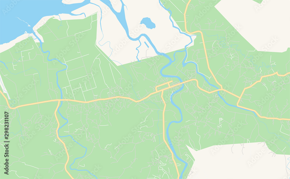 Printable street map of Labasa, Fiji Stock Vector | Adobe Stock