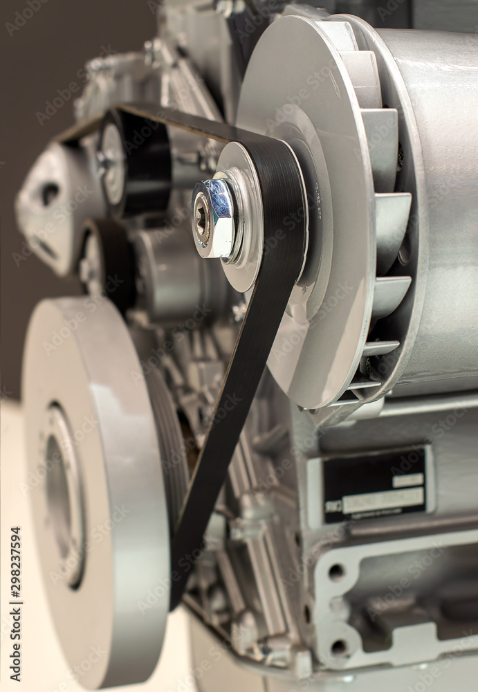 electric generator on an automobile internal combustion engine motor ...