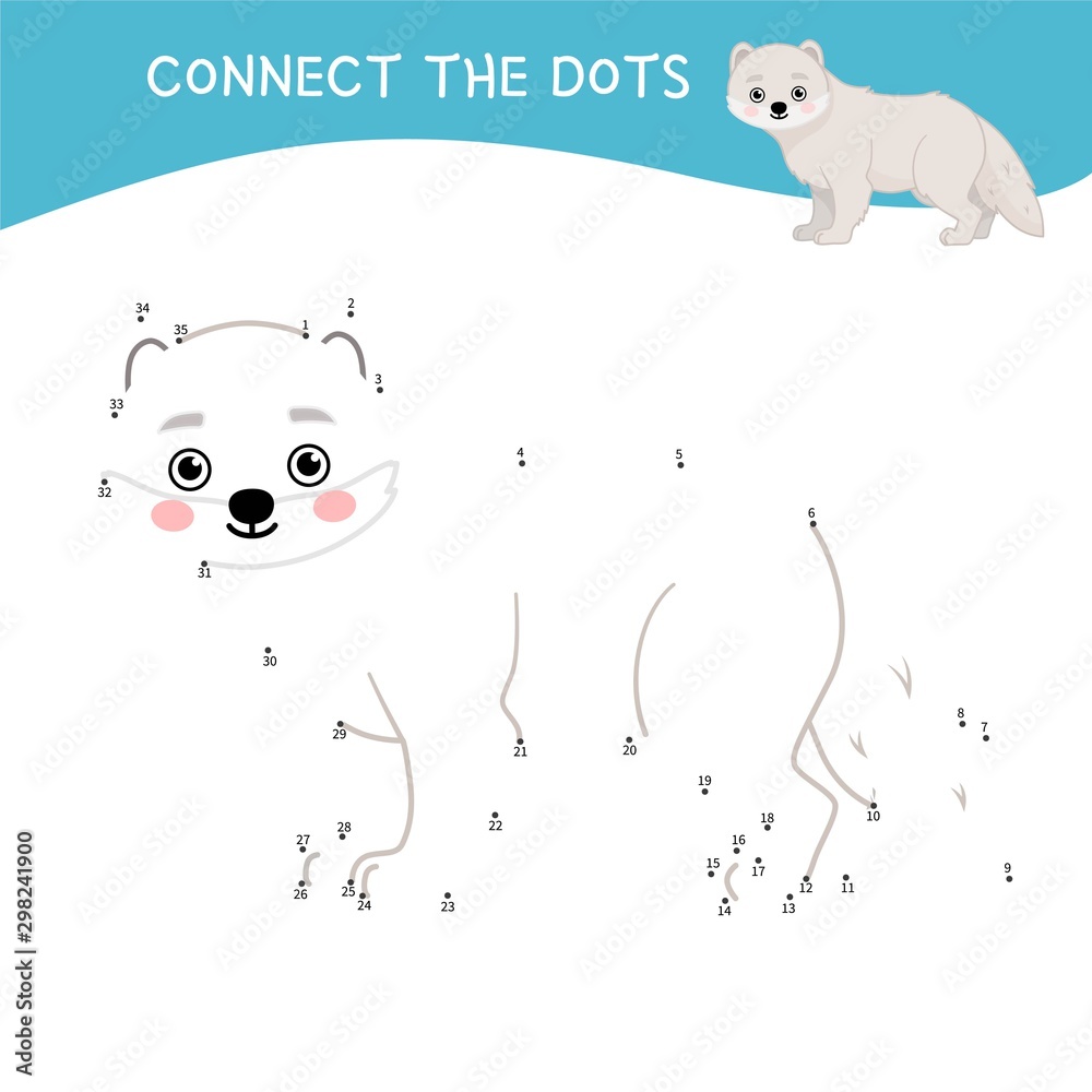 Educational game for kids. Dot to dot game for children. Polar animals ...