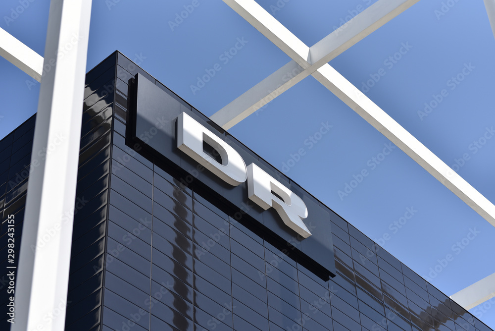Copenhagen / Denmark - 07.24.19: Logotype on building of DR (formerly ...