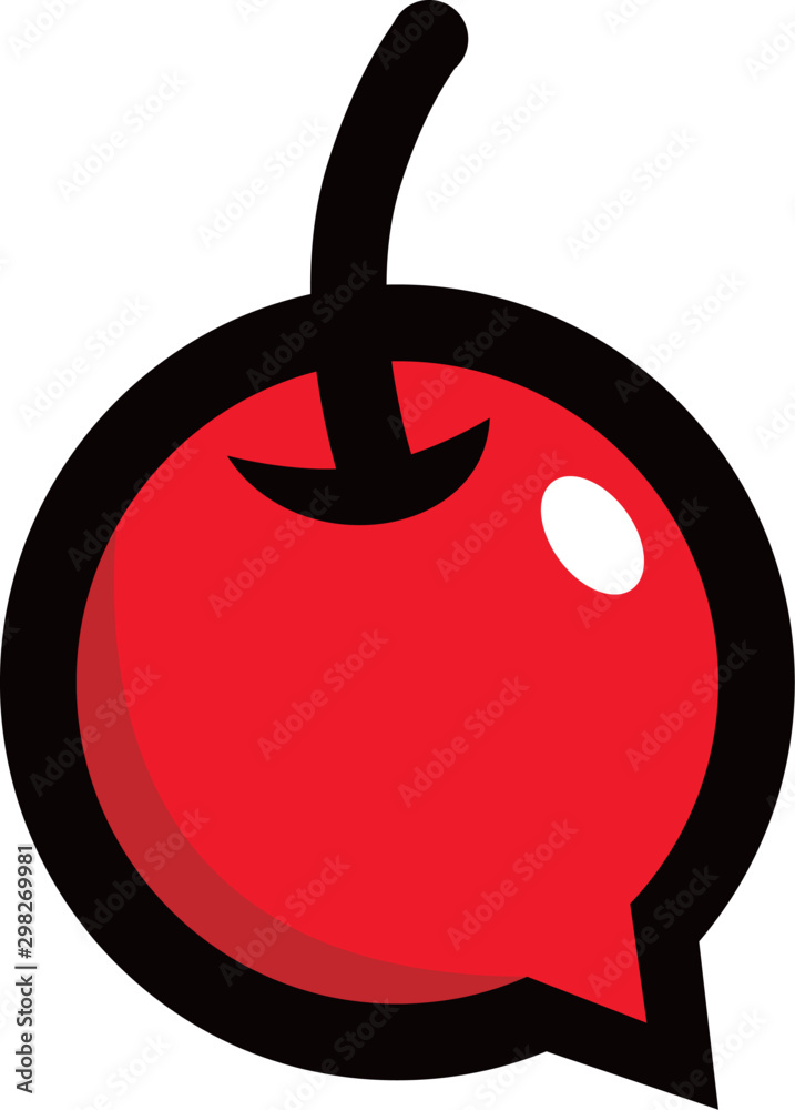 cherry chat logo design idea Stock Vector | Adobe Stock