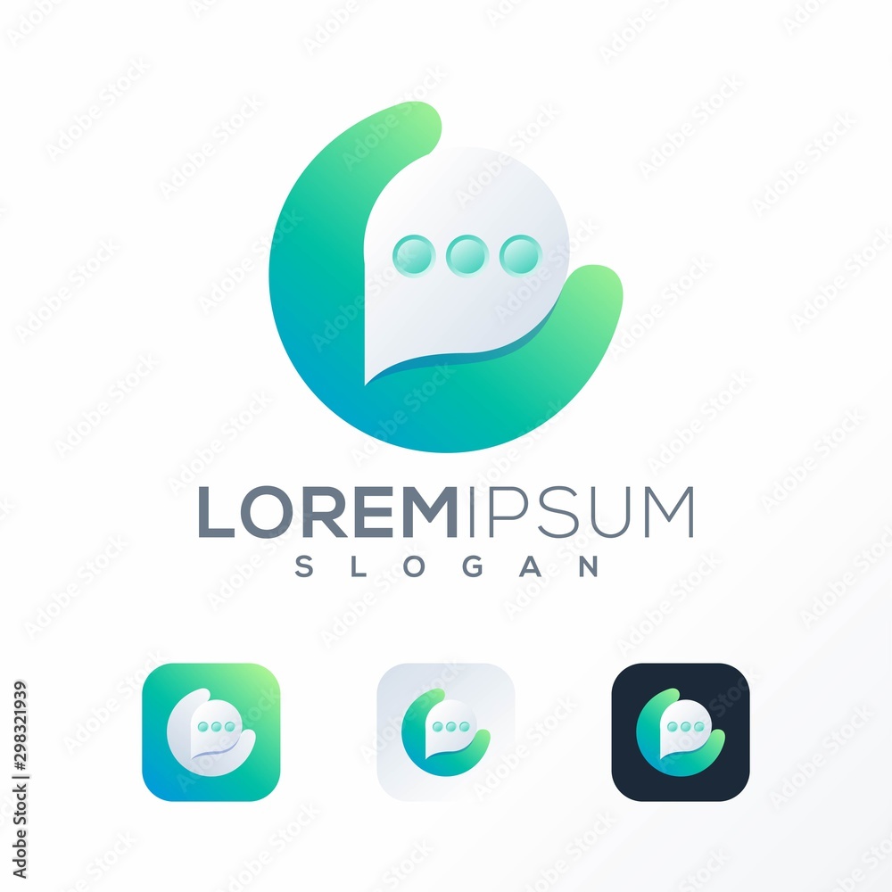 chat icon logo design ready to use Stock Vector | Adobe Stock