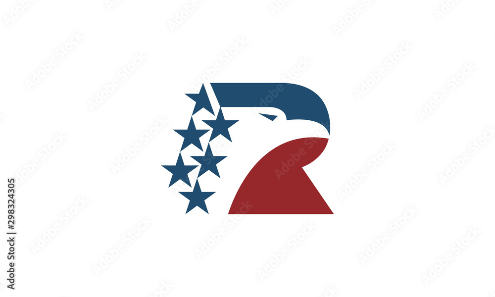 letter R eagle logo design idea Stock Vector | Adobe Stock