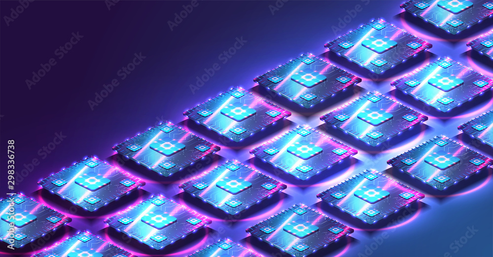 AI. Circuit board. Technology background. Central Computer Processors ...