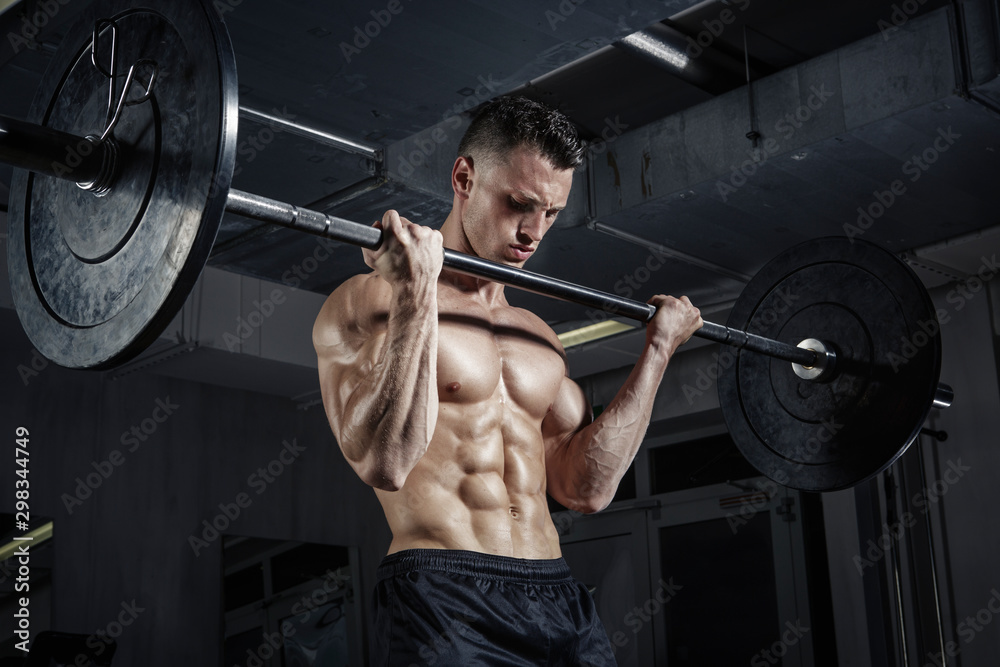 Physical athlete weightlifting Stock Photo | Adobe Stock