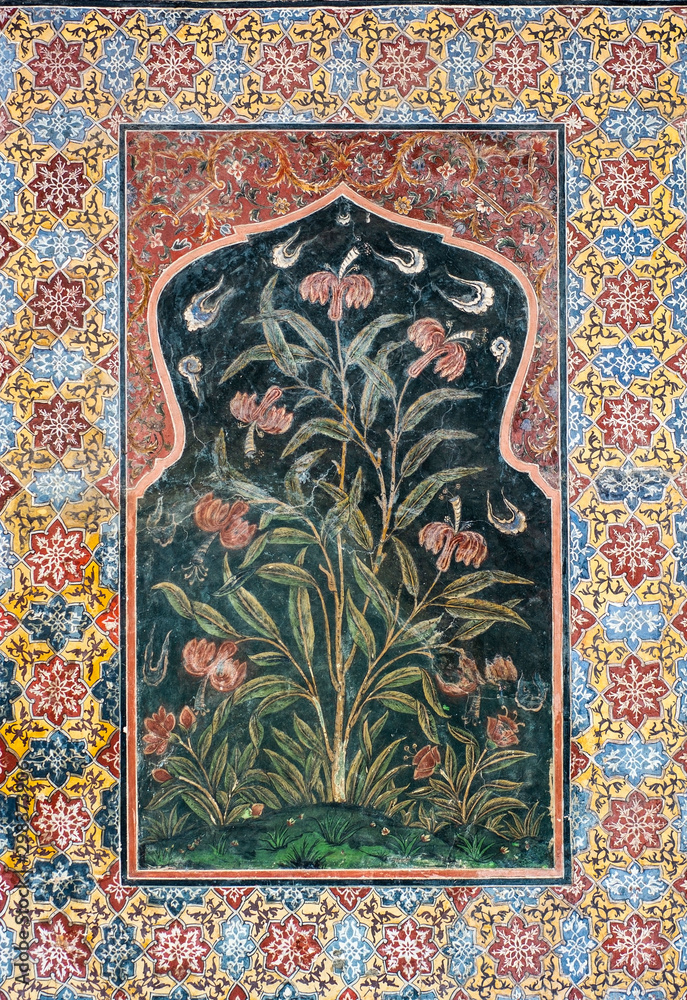 Seamless floral wall pattern of the Mughal era Stock Photo | Adobe Stock