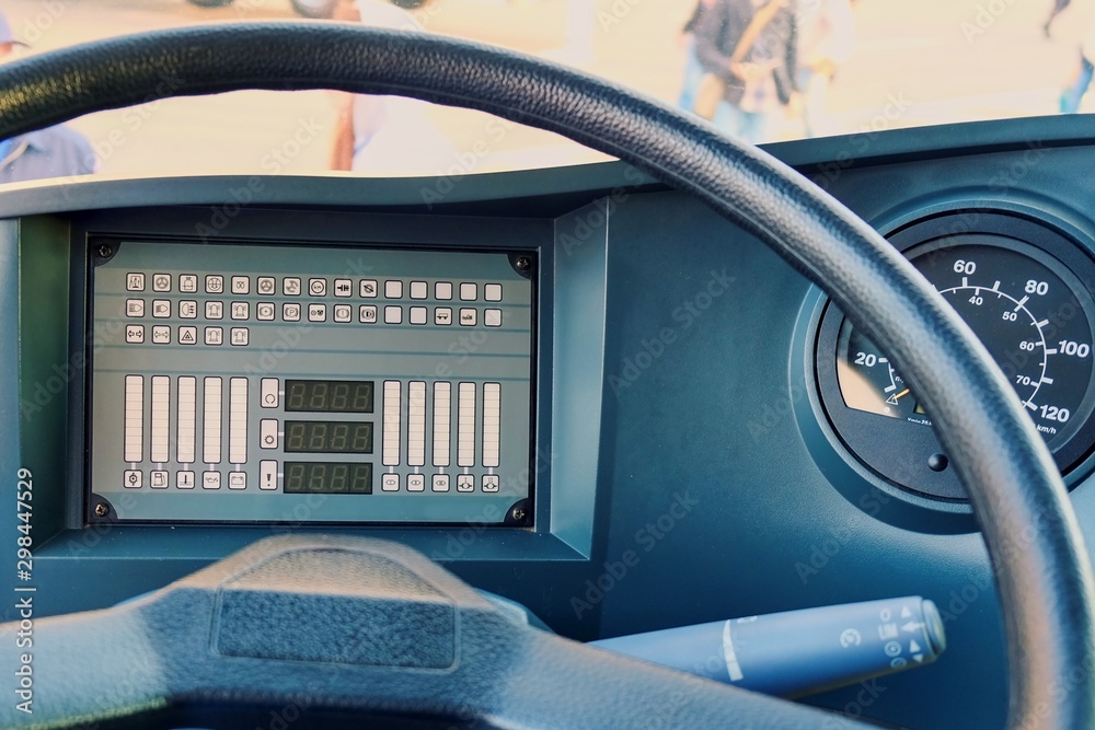 Foto de Stock The unique dashboard with system of various icons and ...