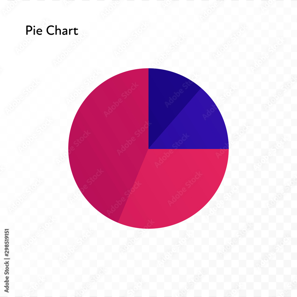 Vector color flat chart diagram icon illustration. Red and blue ...