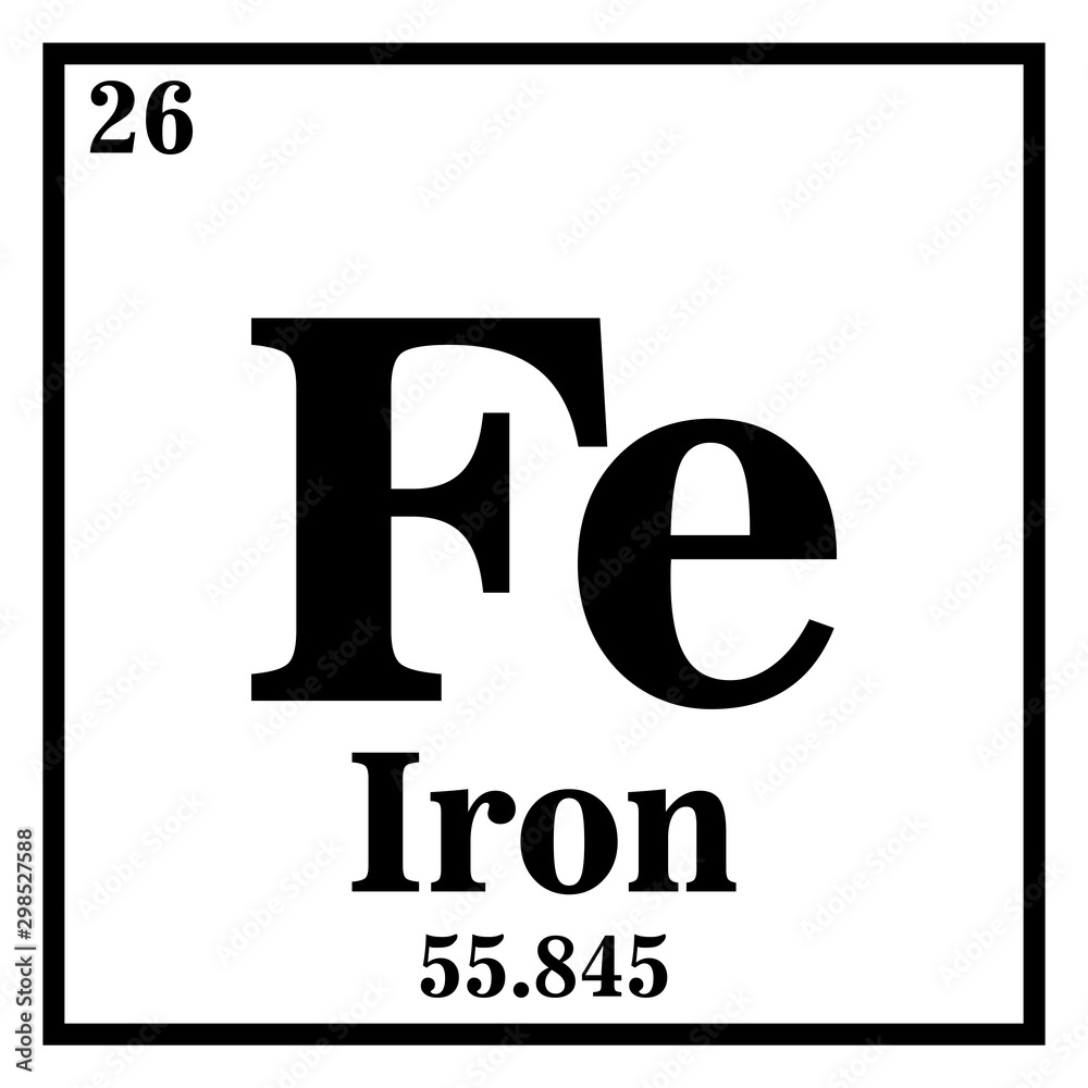 Iron Periodic Table of the Elements Vector illustration eps 10 Stock ...