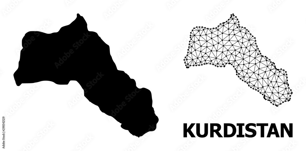 Solid and Wire Frame Map of Kurdistan Stock Vector | Adobe Stock