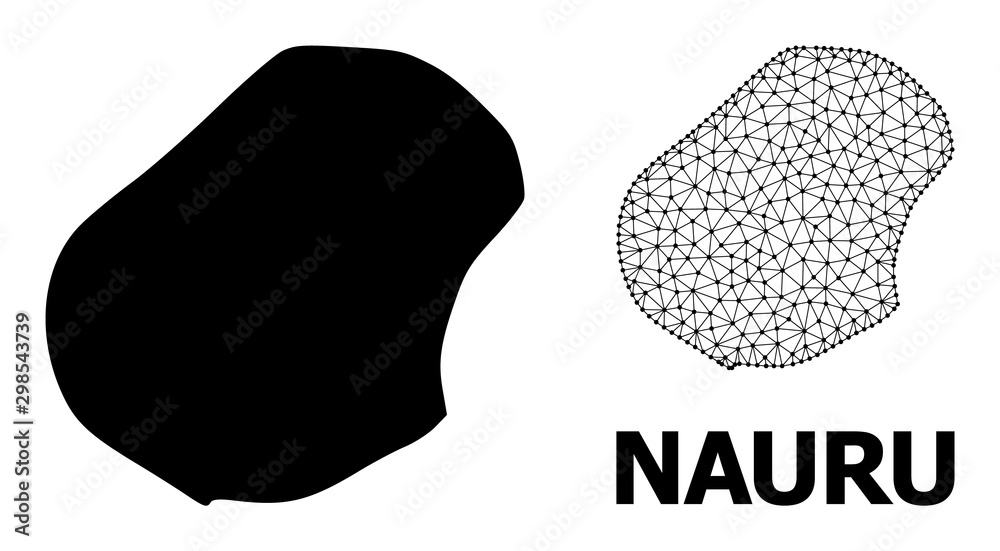 Solid and Network Map of Nauru Stock Vector | Adobe Stock