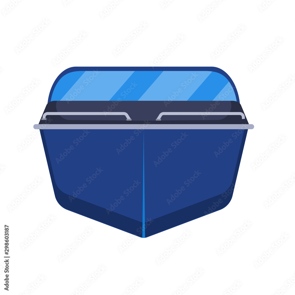 Motor boat front view vector flat icon illustration. Isolated cruise ...